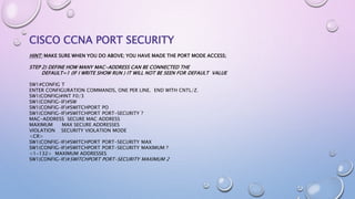 Cisco CCNA Port Security | PPTX