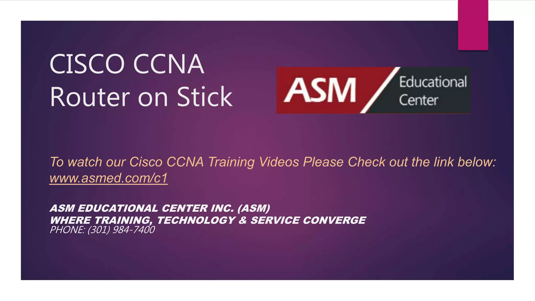 Cisco CCNA-Router on Stick | PPT