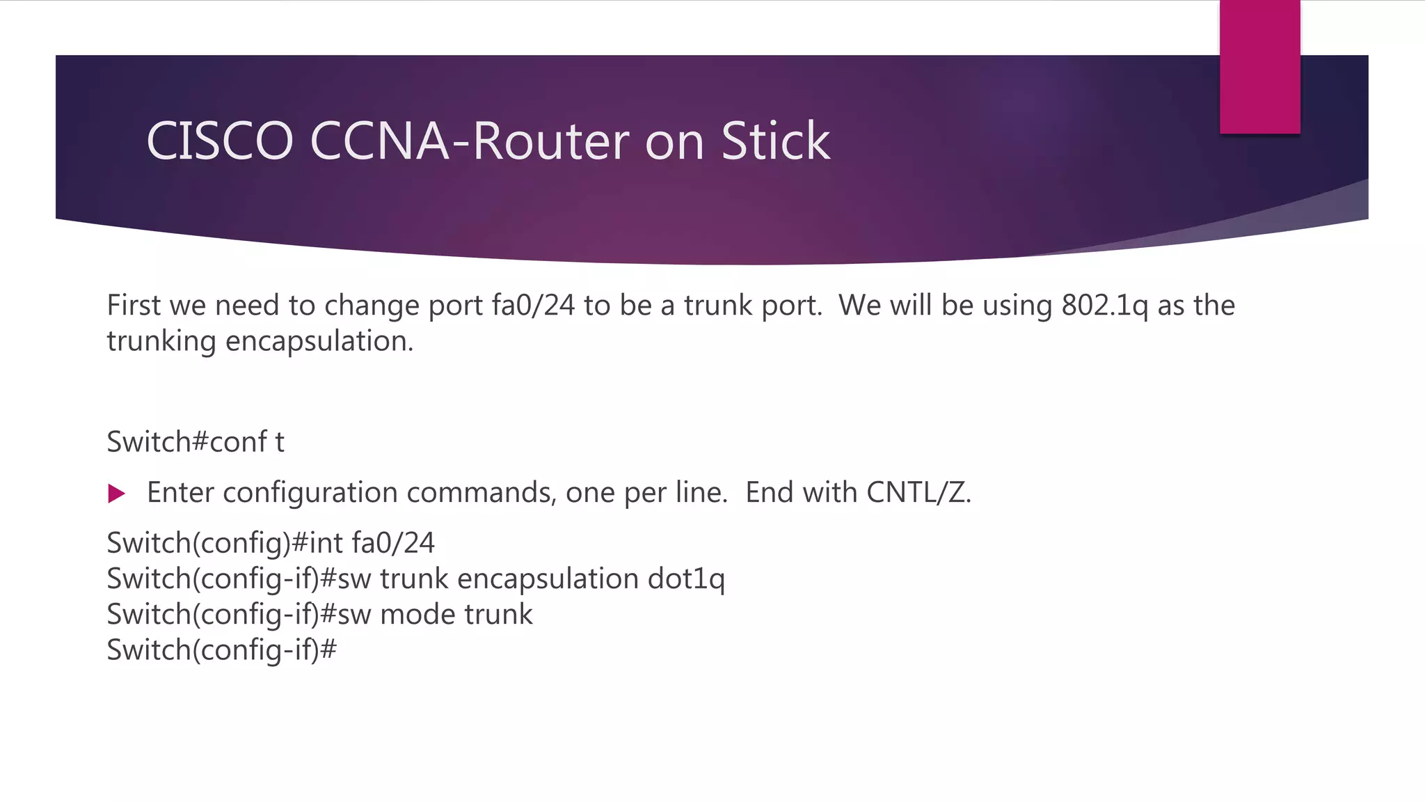 Cisco CCNA-Router on Stick | PPTX