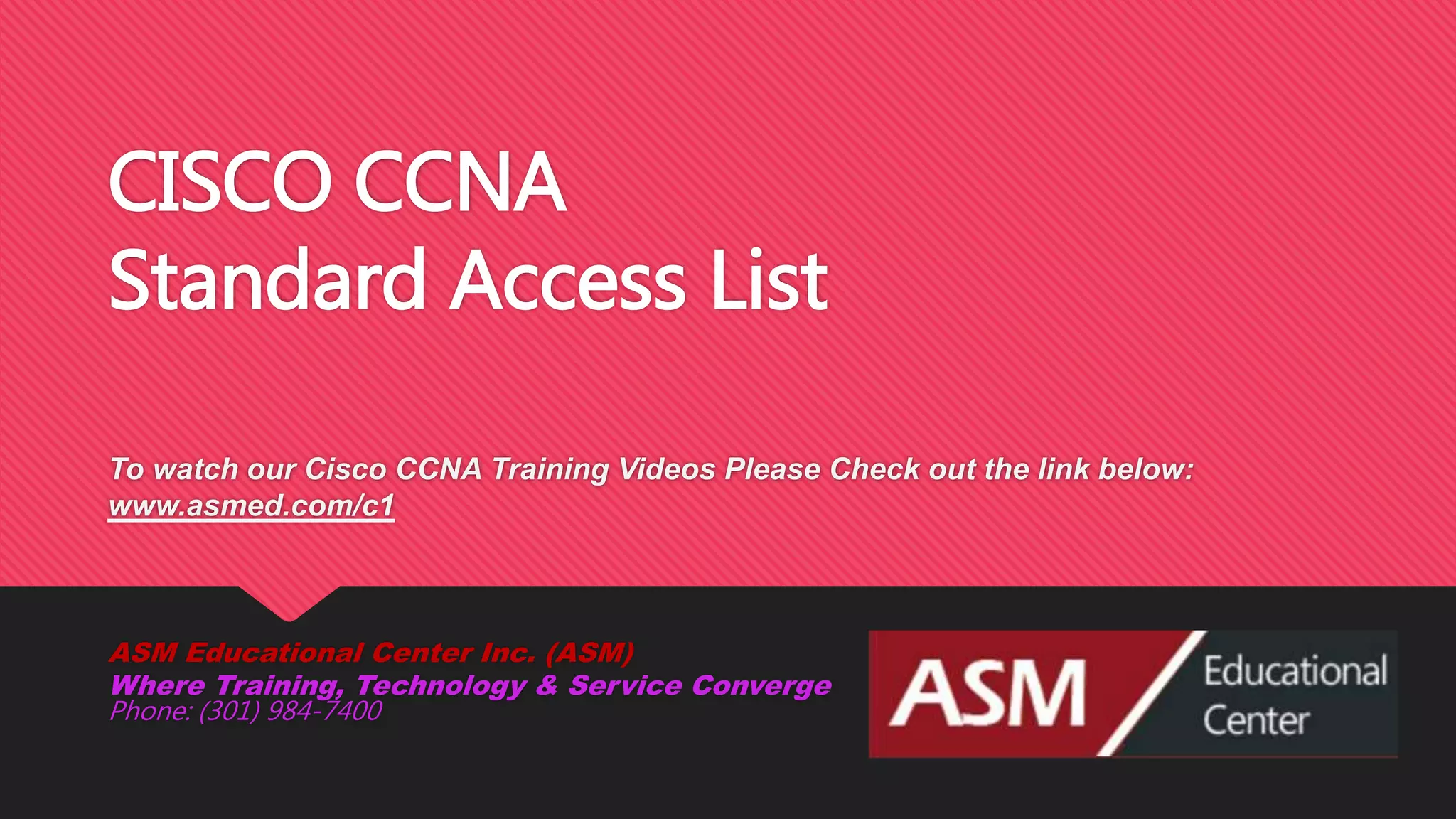 Cisco Ccna Standard Access List Pptx Computer Networking Computing