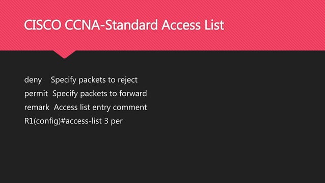 Cisco Ccna Standard Access List Pptx Computer Networking Computing