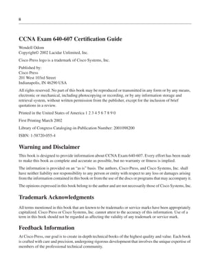 Cisco ccna exam #640 607 certification guide (3rd edition) | PDF