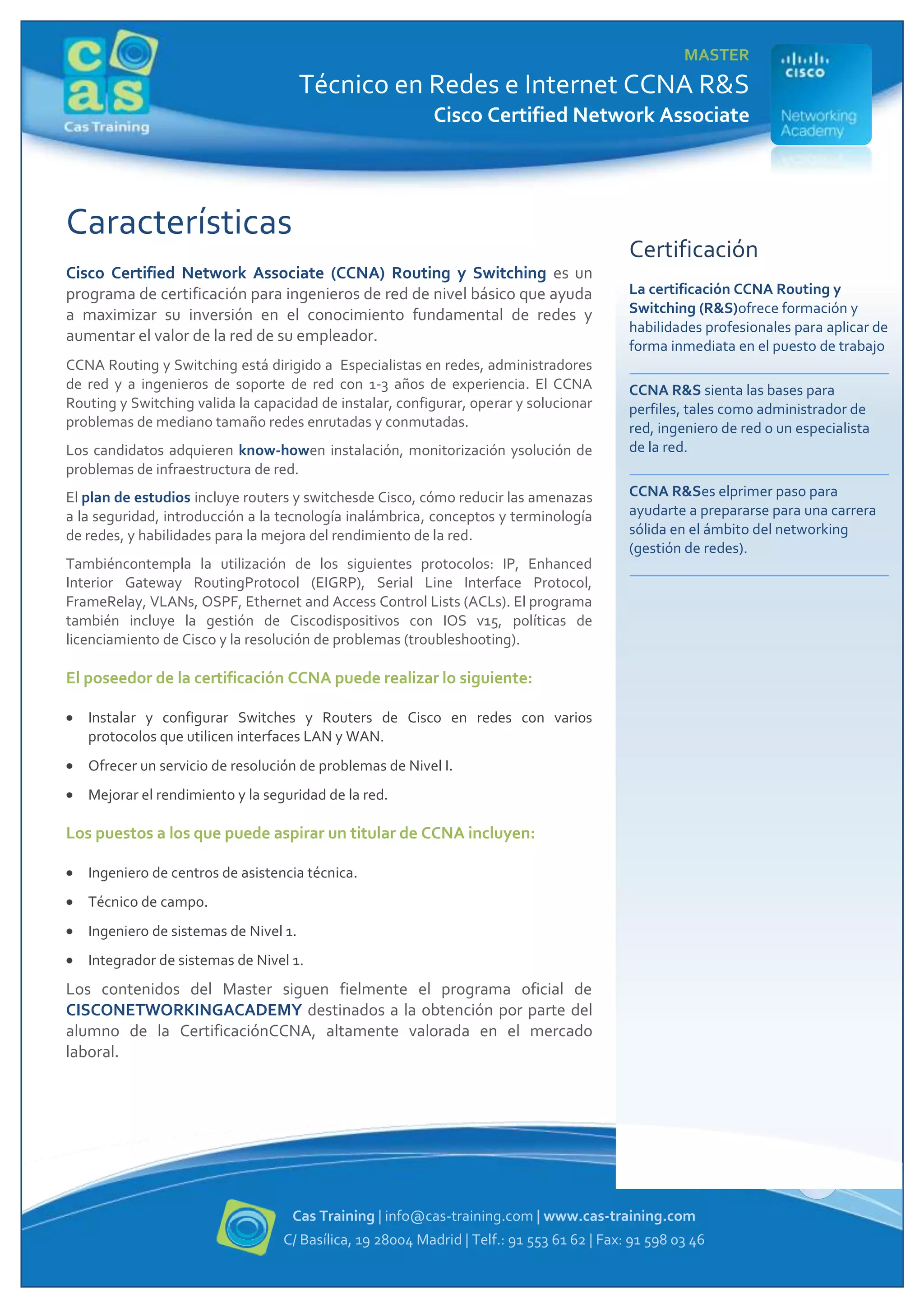 Cisco CCNA Routing & Switching (Nueva Versión) | PDF Cisco CCNA Routing & Switching (Nueva Versión) | PDF