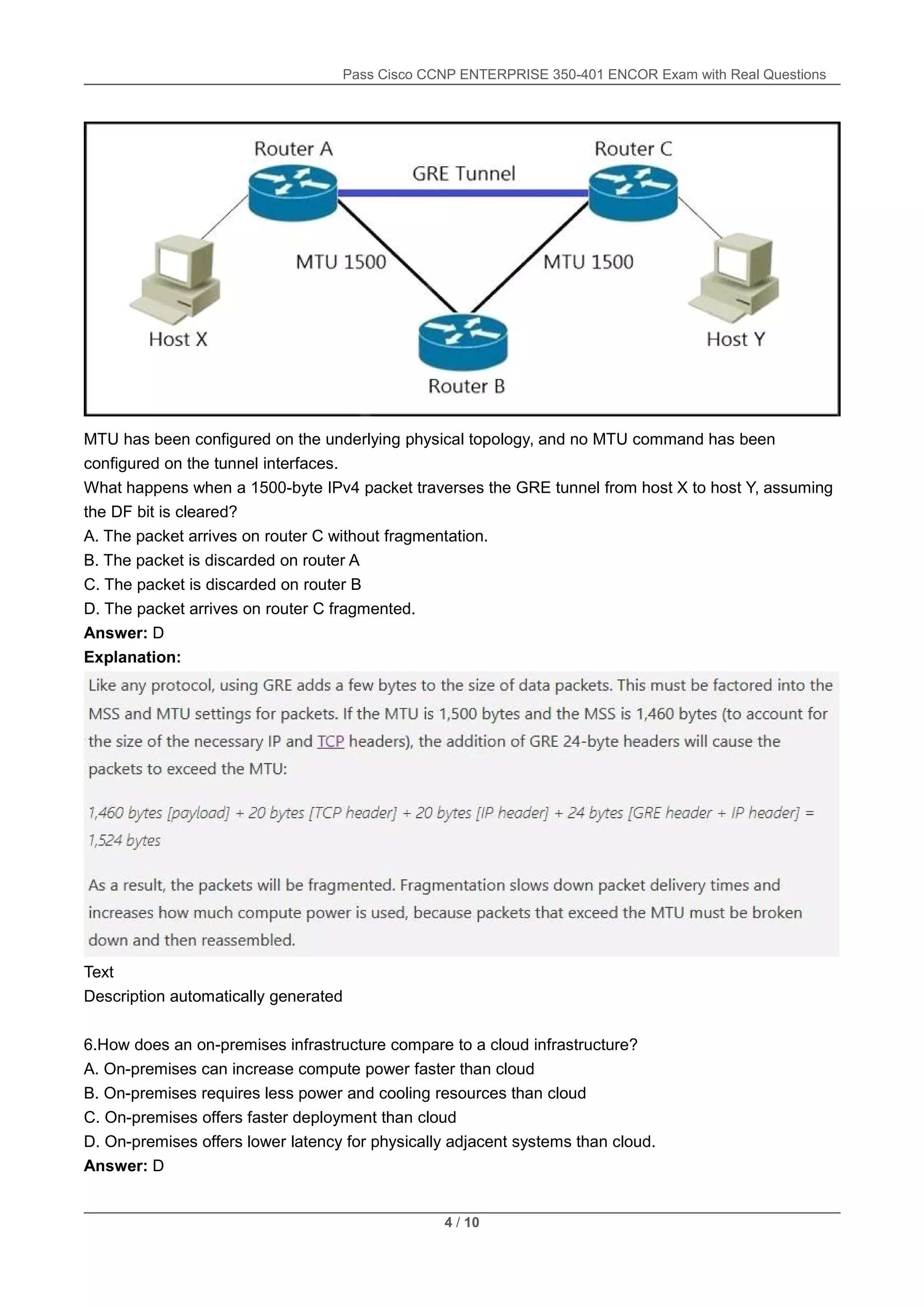 Cisco CCNP Enterprise ENCOR 350-401 Real Questions | PDF