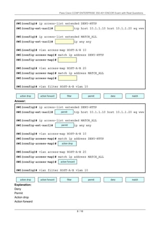 Cisco CCNP Enterprise ENCOR 350-401 Real Questions | PDF