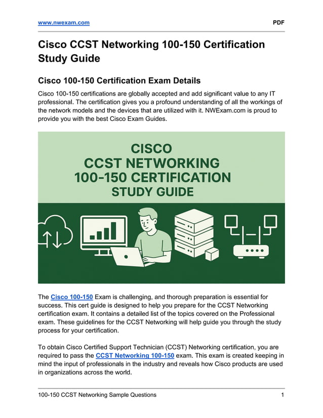 Cisco CCST Networking 100-150 Certification Study Guide | PDF