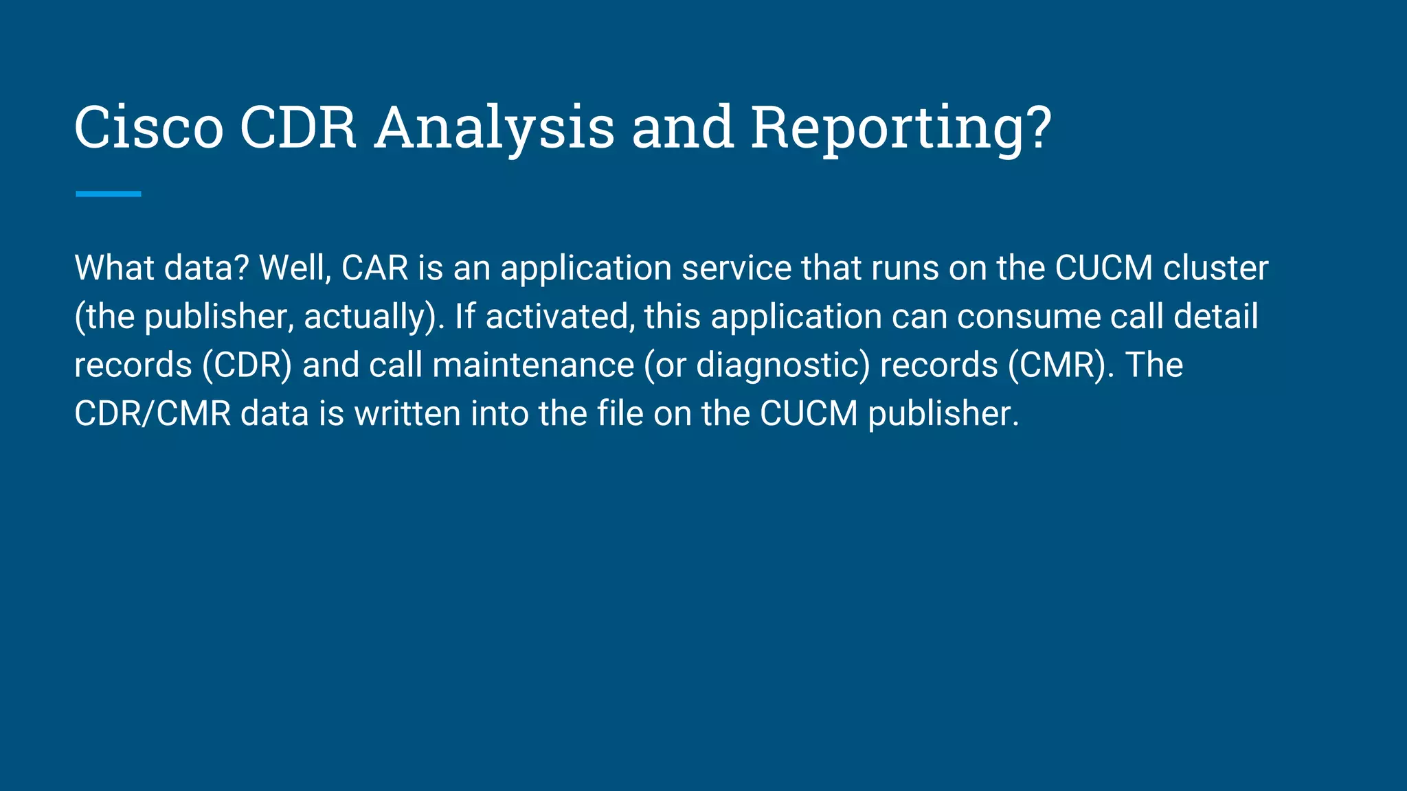Cisco cdr reporting it’s easy if you do it smart | PPTX