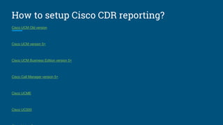 Cisco cdr reporting it’s easy if you do it smart | PPTX
