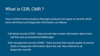 Cisco cdr reporting it’s easy if you do it smart | PPTX