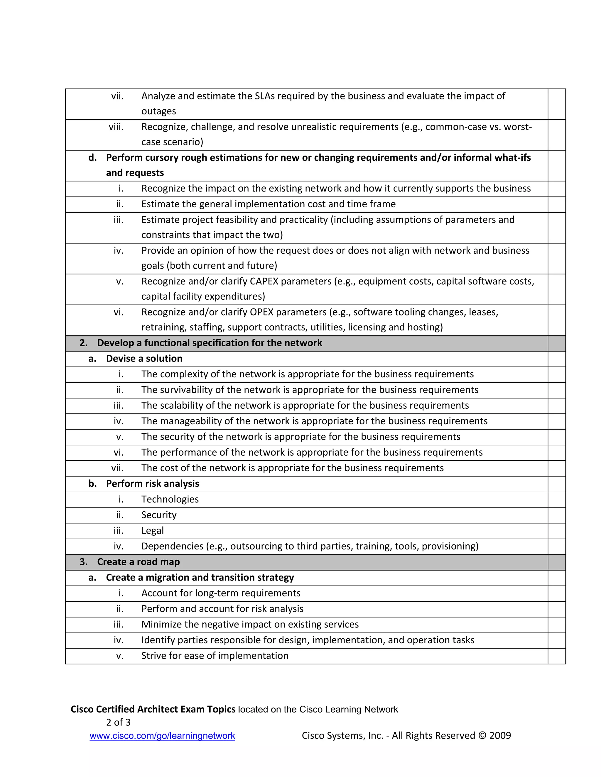 Cisco Certified Architect Exam Topics -CCAr | PDF