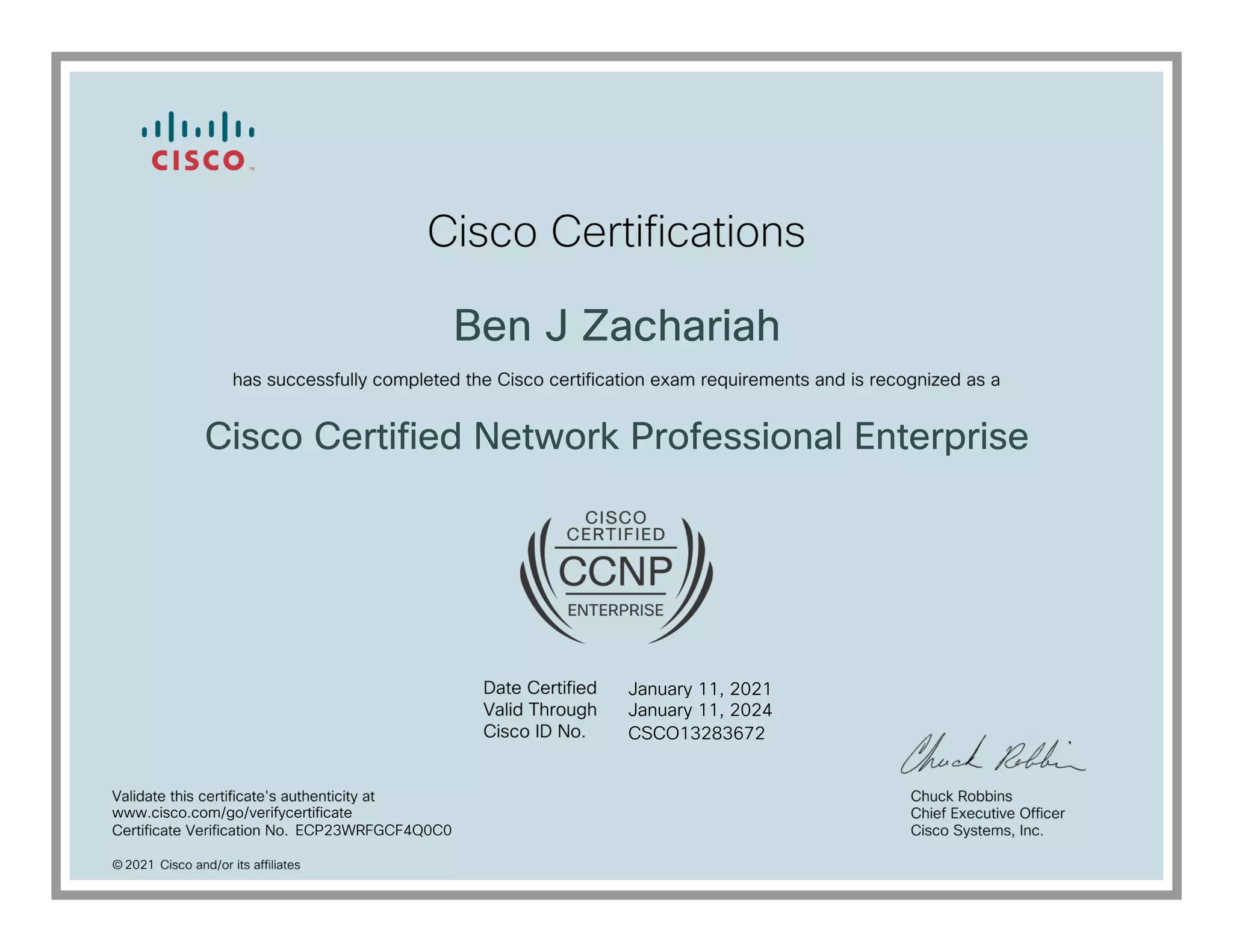 Cisco Certified Network Professional Enterprise Wireless certificate | PDF | Technology & Computing