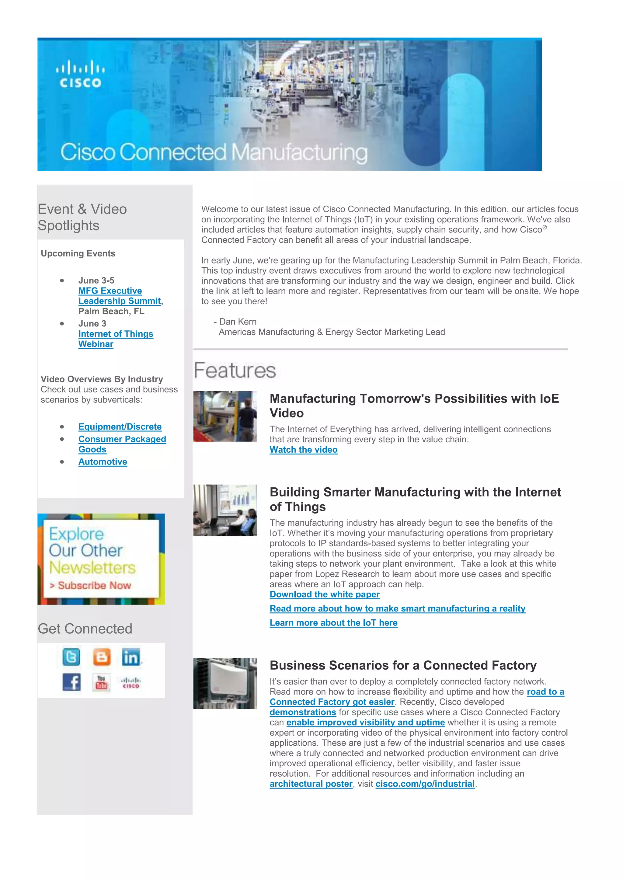 Cisco Connected Manufacturing | PDF