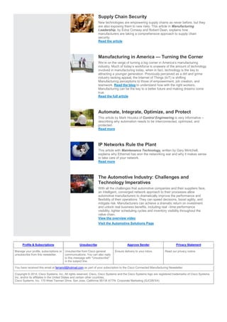 Cisco Connected Manufacturing | PDF