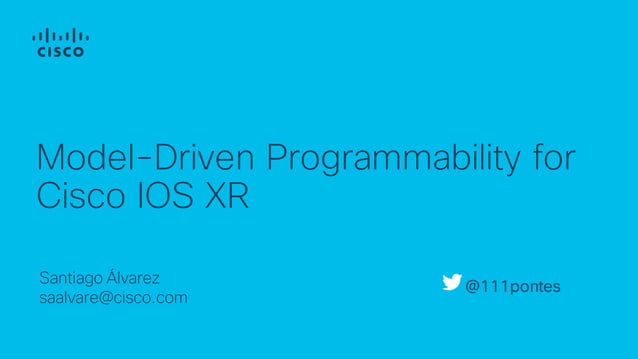 Cisco connect montreal 2018 saalvare md-program-xr-v2 | PPT