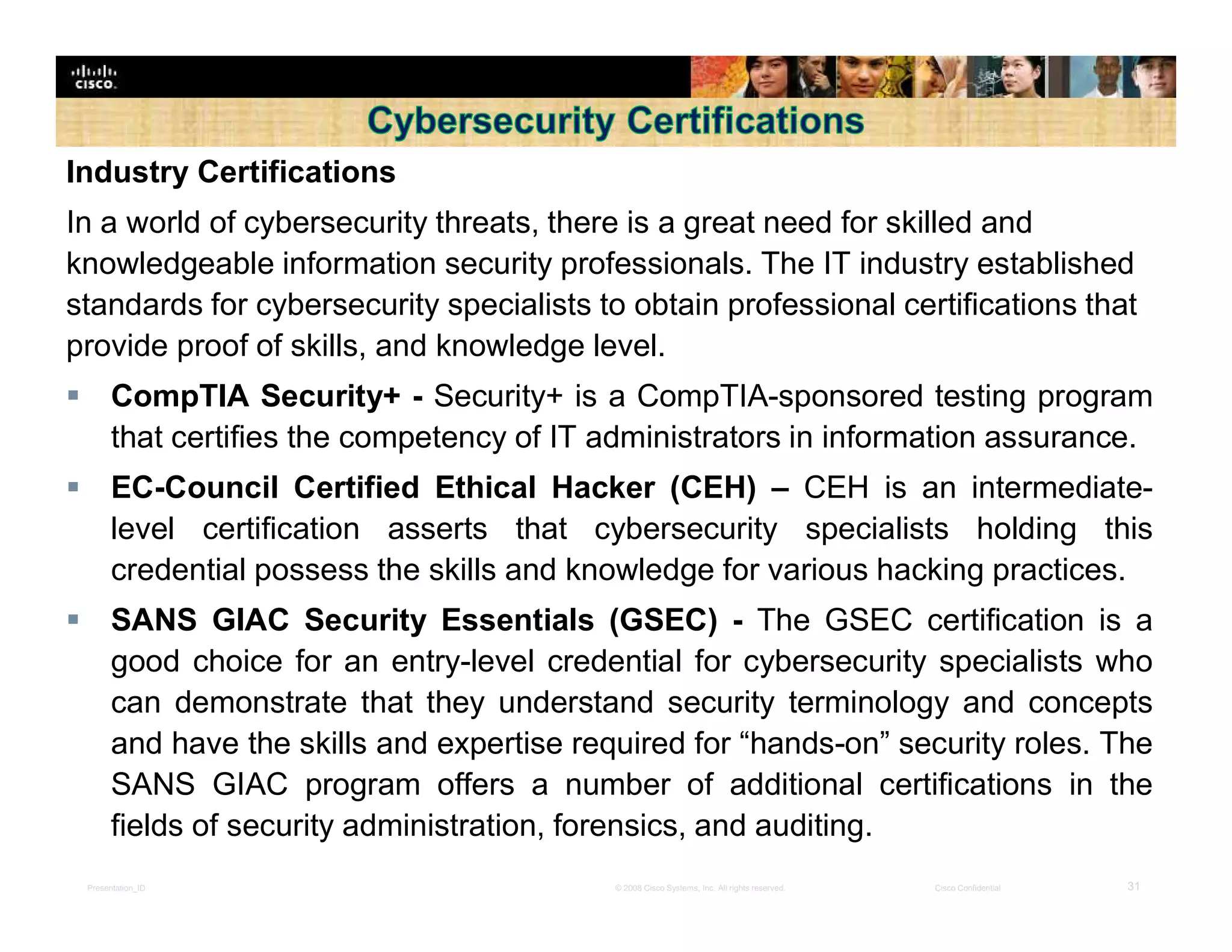 Cisco Cyber Security Essentials Chapter-1 | PDF