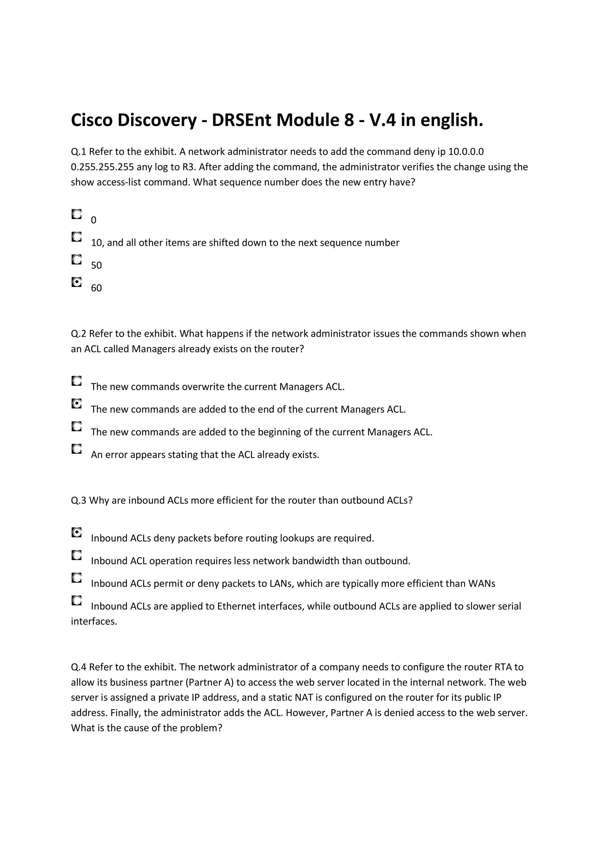 Cisco discovery drs ent module 8 - v.4 in english. | PDF | Computer Networking | Computing