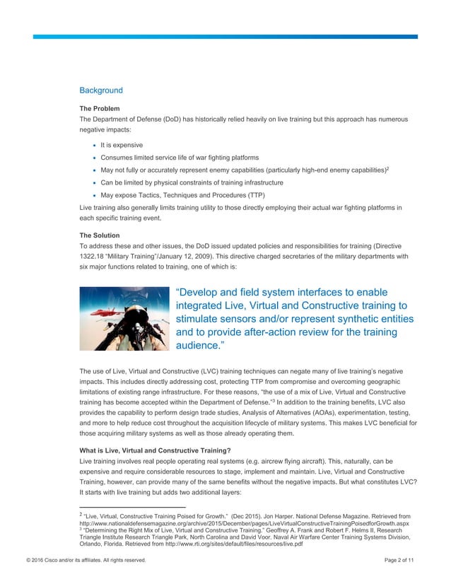 Digital Transformation in Defense: Live, Virtual and Constructive (LVC) Training | PDF
