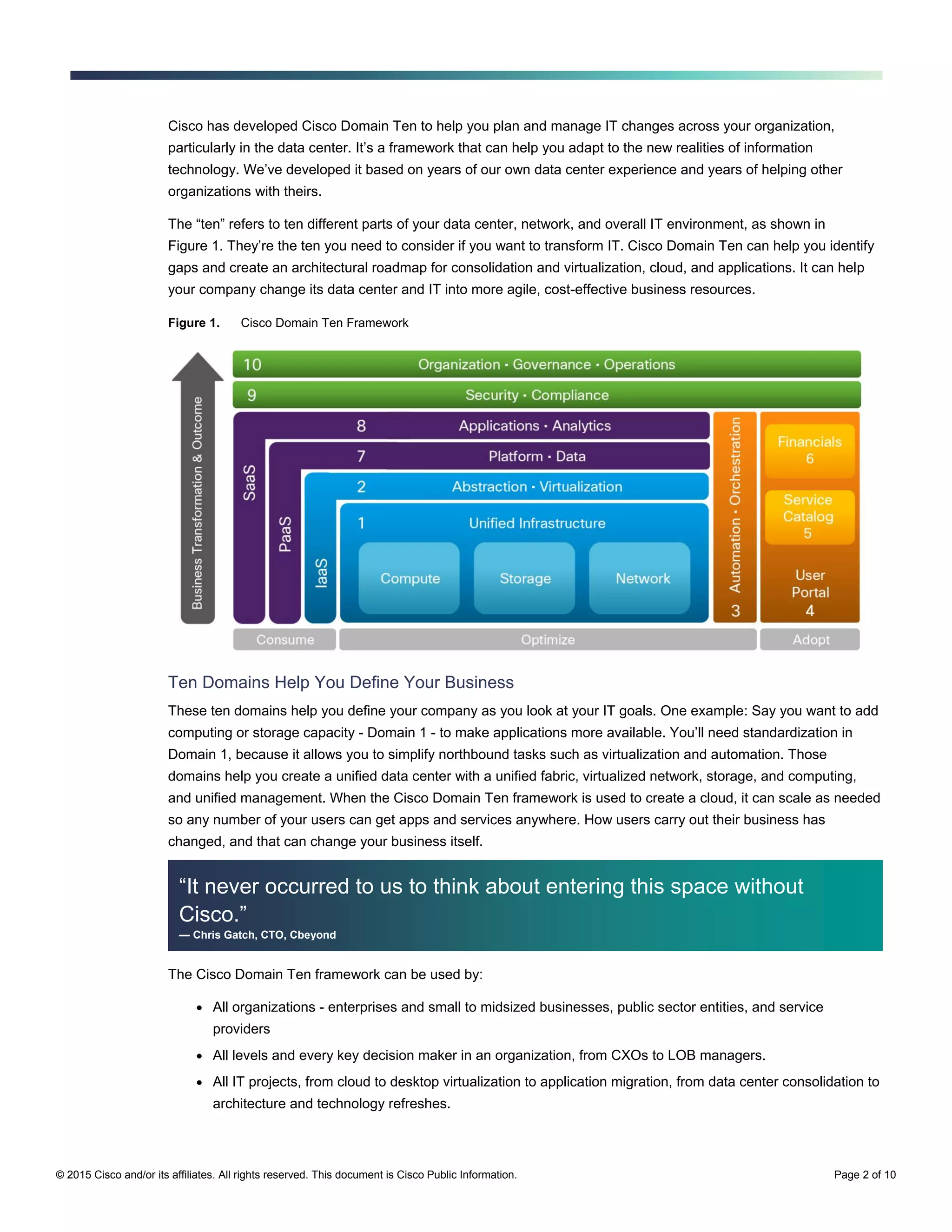 Cisco Domain Ten solution overview | PDF