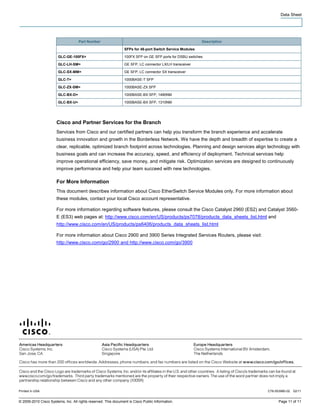 Cisco enhanced ether switch service modules for cisco 2900 and 3900 series routers. | PDF