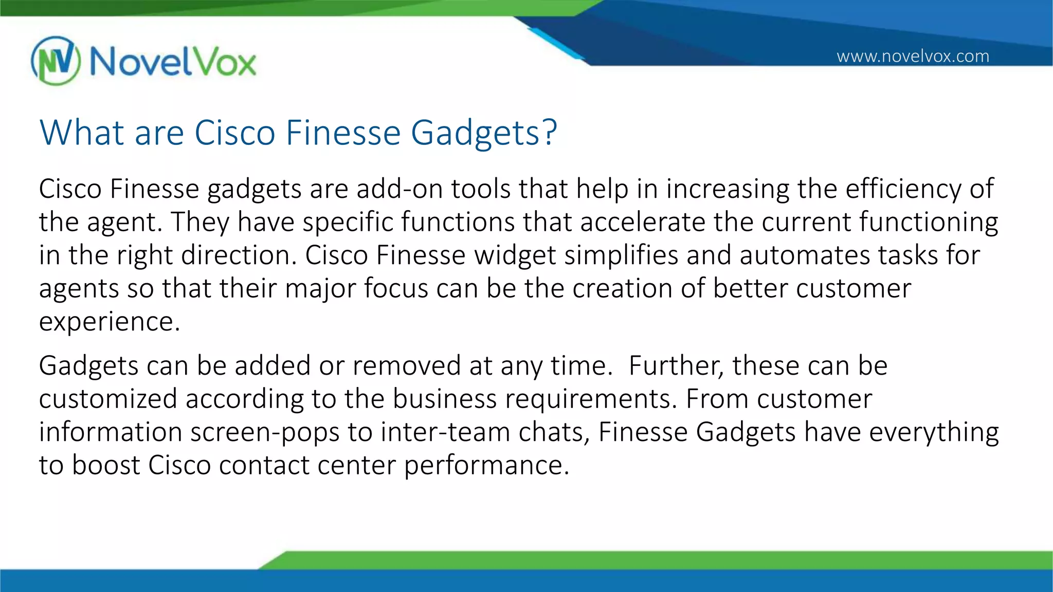 Cisco Finesse Gadgets for Contact Centers | PPTX | Business | Business ...