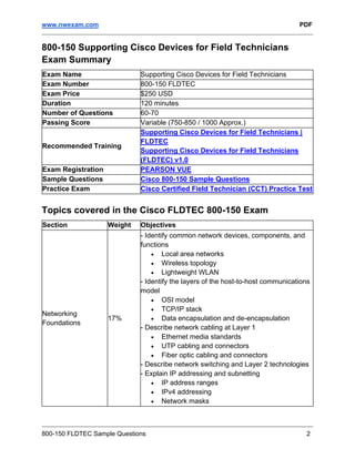 Cisco FLDTEC 800-150 Certification Study Guide | PDF