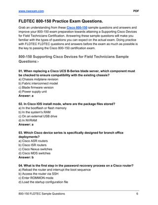 Cisco FLDTEC 800-150 Certification Study Guide | PDF