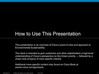 Cisco Green Story June 2009 | PPT