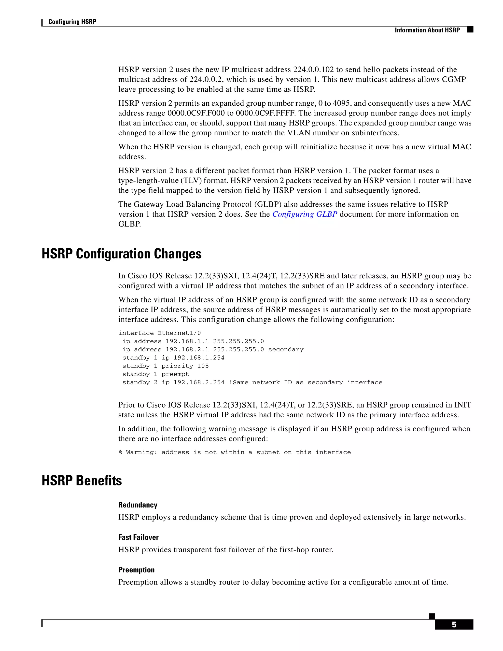 Cisco hsrp configuration | PDF