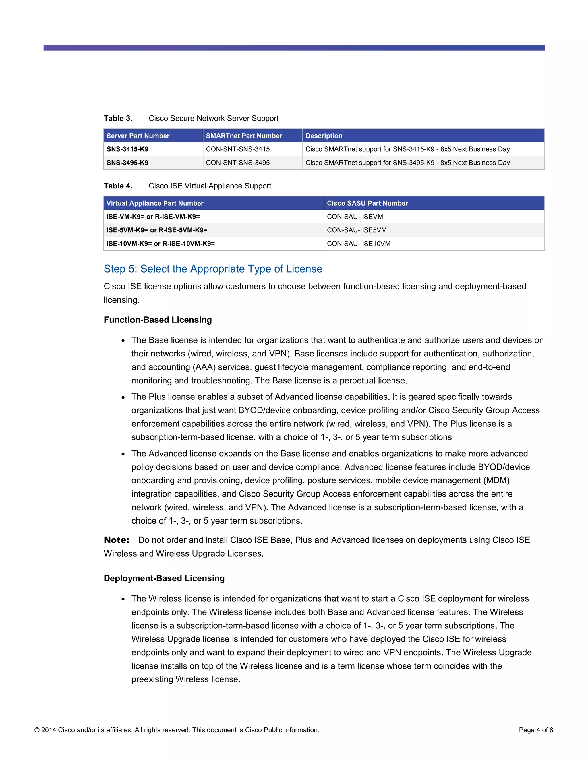Cisco identity services engine (ise) ordering steps & guide | PDF