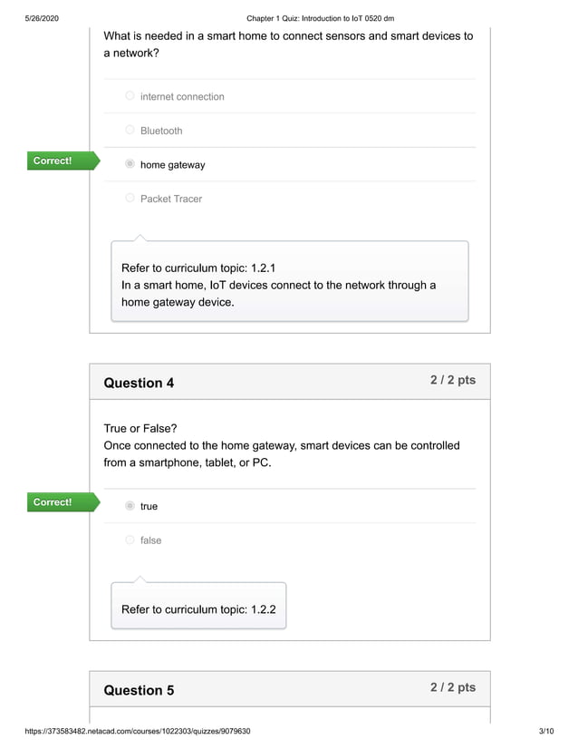 Cisco introduction to iot chapter 1 quiz | PDF