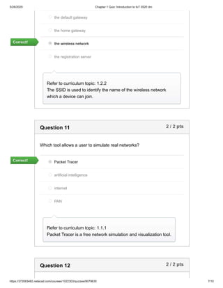 Cisco introduction to iot chapter 1 quiz | PDF