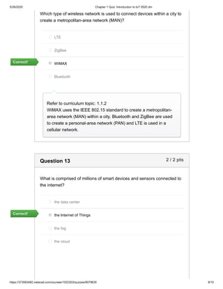Cisco introduction to iot chapter 1 quiz | PDF