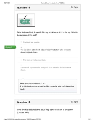 Cisco introduction to iot chapter 2 quiz | PDF | Computer Networking | Computing