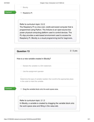 Cisco introduction to iot chapter 2 quiz | PDF | Computer Networking | Computing