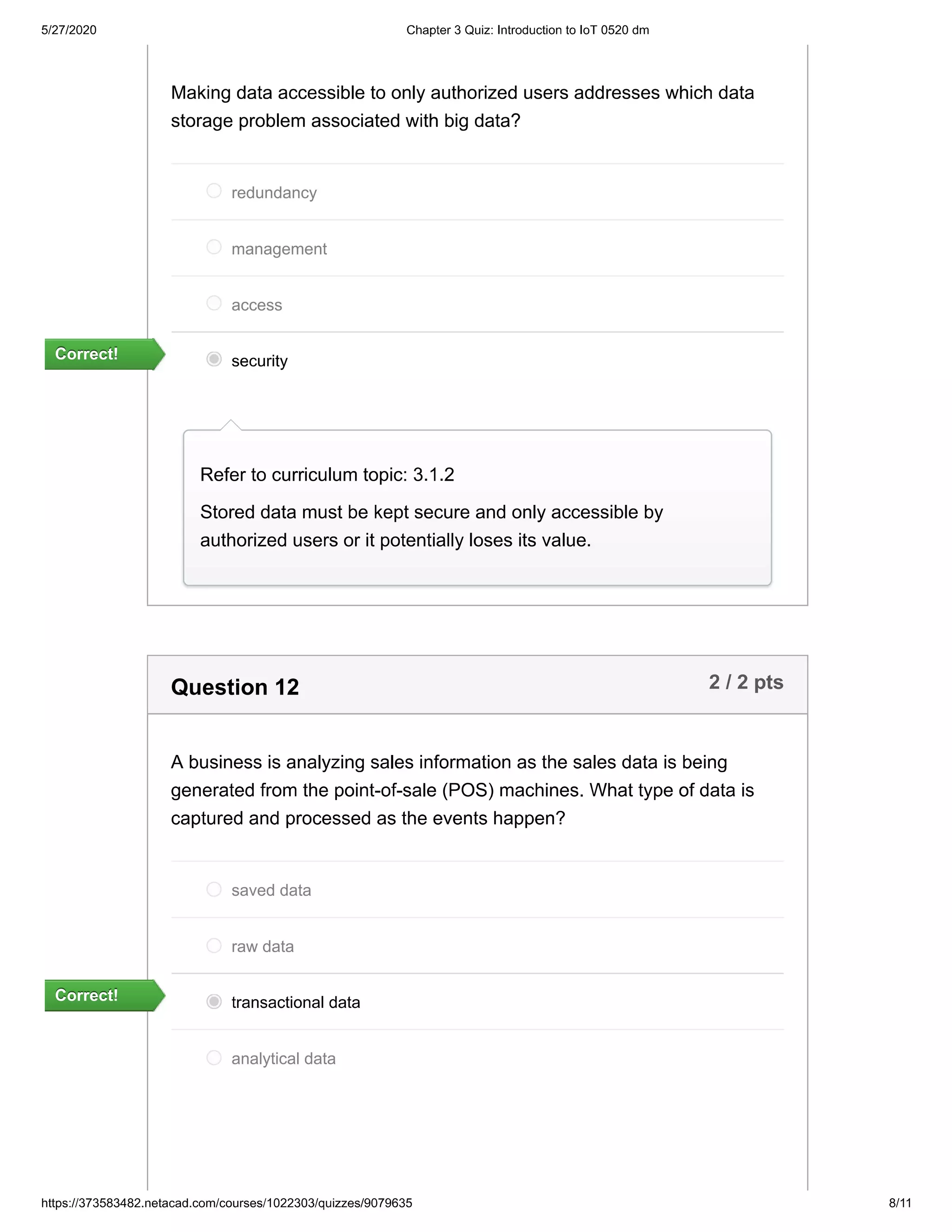 Cisco introduction to iot chapter 3 quiz | PDF