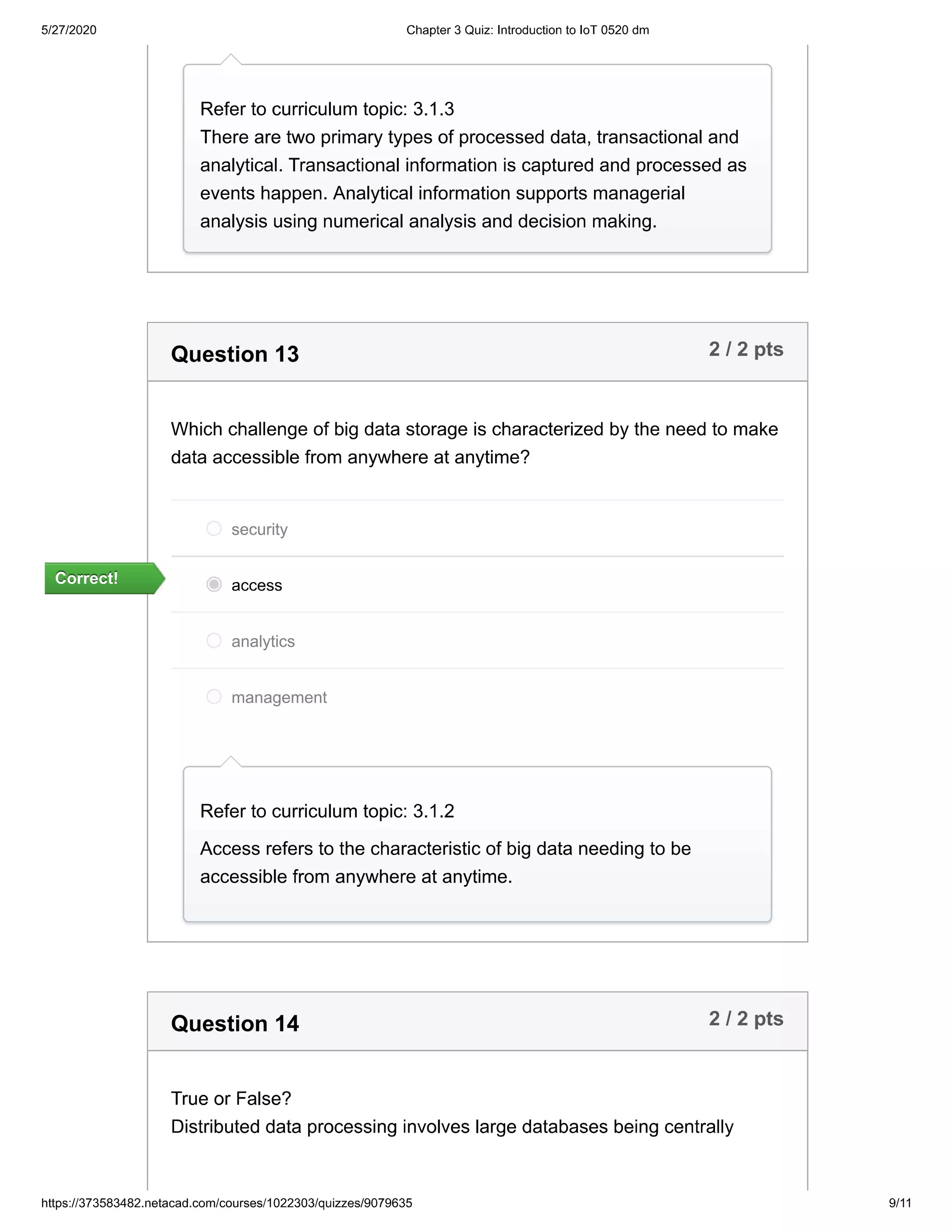 Cisco introduction to iot chapter 3 quiz | PDF