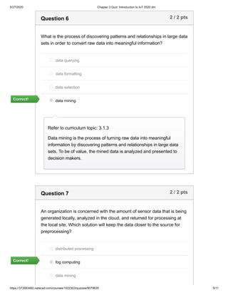 Cisco introduction to iot chapter 3 quiz | PDF