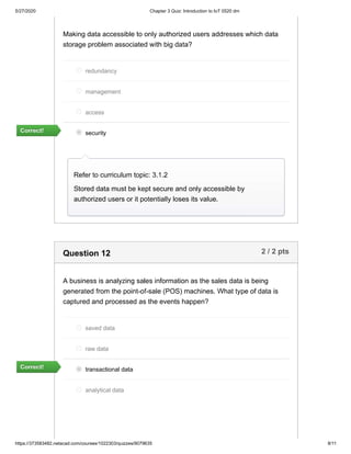 Cisco introduction to iot chapter 3 quiz | PDF