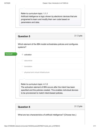 Cisco introduction to iot chapter 4 quiz | PDF | Computer Networking | Computing