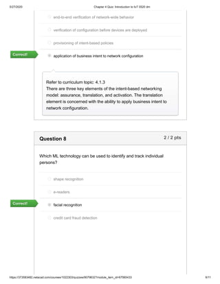 Cisco introduction to iot chapter 4 quiz | PDF | Computer Networking | Computing