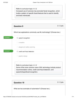 Cisco introduction to iot chapter 4 quiz | PDF | Computer Networking | Computing