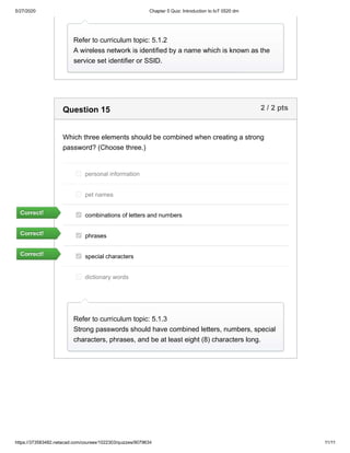 Cisco introduction to iot chapter 5 quiz | PDF