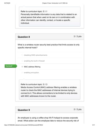 Cisco introduction to iot chapter 5 quiz | PDF