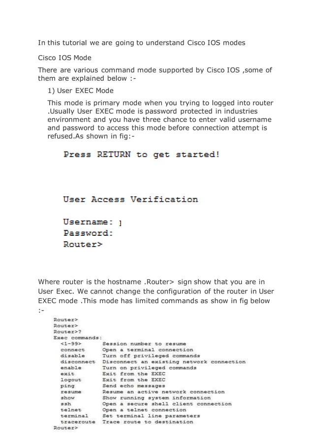 Cisco ios modes | PDF