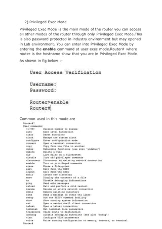 Cisco ios modes | PDF