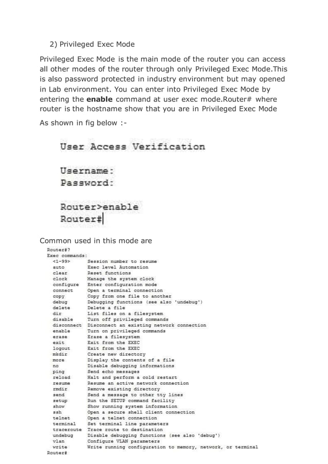 Cisco ios modes | PDF