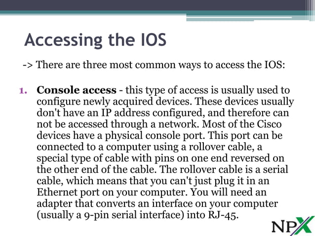 Cisco ios overview | PPTX | Operating Systems | Computer Software and ...