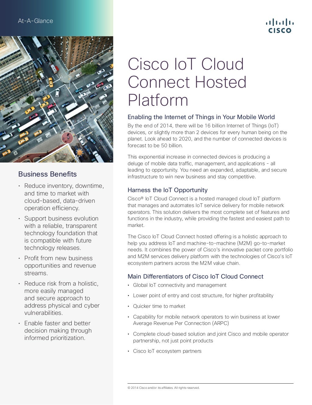 Cisco IoT Cloud Connect Hosted Platform Cisco IoT Cloud Connect Hosted Platform