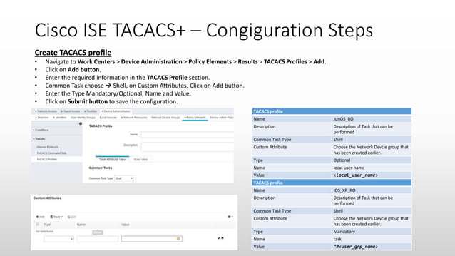 Cisco ise jun os and ios xr - tacacs+ integration | PPTX