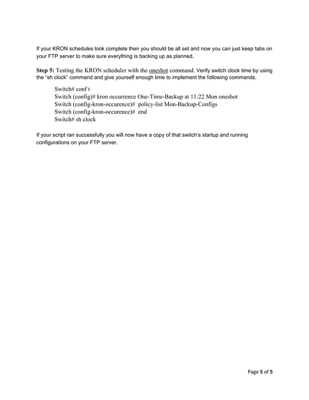 Automate Cisco Switch Configuration Backups With Kron Pdf